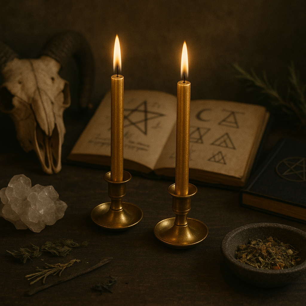 1 x Metallic Gold SMALL Spell Candles | The Wonky Witches Cauldron